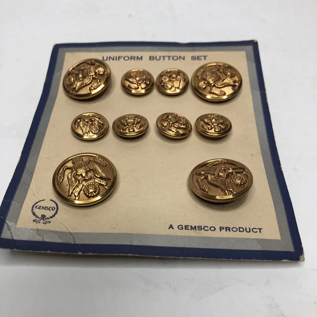 AUTHENTIC COMPLETE NEW set of WWII US ARMY MILITARY BRASS UNIFORM ...