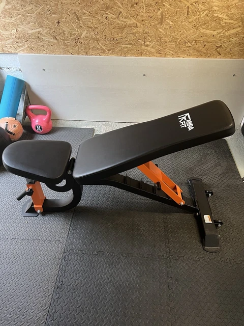 MIRAFIT M150 ADJUSTABLE Weight Bench Black/Orange £78.68 - PicClick UK