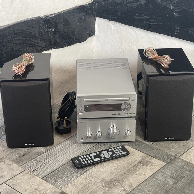 HITACHI MICRO STEREO Hi-Fi System CD Player DAB FM Radio MP3 USB Aux ...