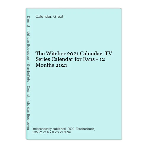 THE WITCHER 2021 Calendar: TV Series Calendar for Fans - 12 Months 2021 ...