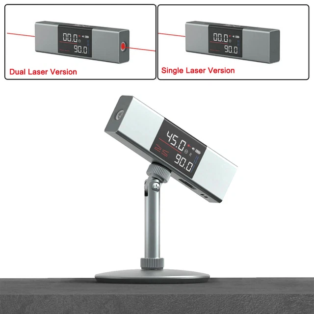 ANGLE MEASURE LASER Digital Inclinometer Protractor Single/Dual Level ...