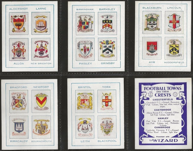 THOMSON (DC)-FULL SET- Football Towns And Their Crests 1931 (L30 Cards ...