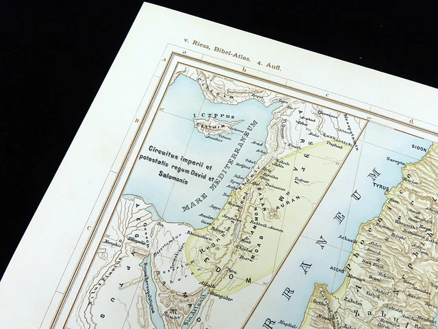 ANTIQUE MAP OF Ancient Israel Palestine Roman Occupation Bible Holy ...