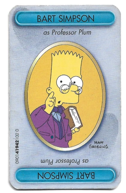 PRE-OWNED THE SIMPSONS Bart Simpson Cluedo Game Card £4.79 - PicClick UK