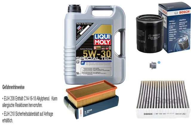 BOSCH INSPECTION SET 5L Liqui Moly Special Tec F 5W-30 Pour Mitsubishi Colt VI EUR 104,12 ...