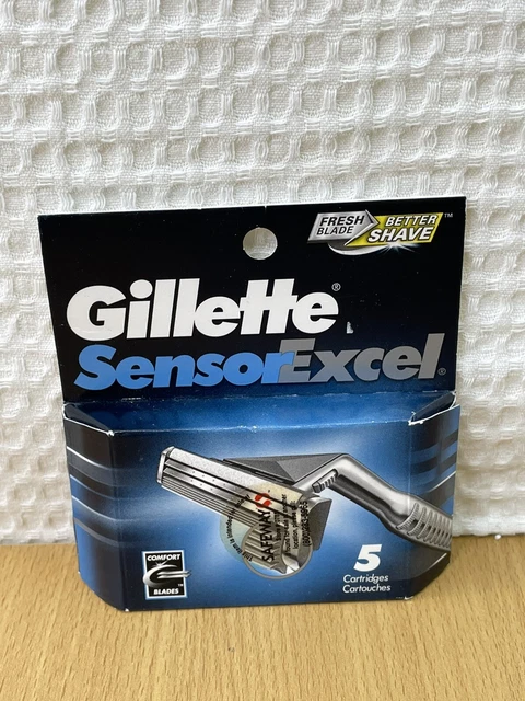 VINTAGE GILLETTE SENSOR Excel 5 Cartridge Twin Blade Year 2000 Brand ...