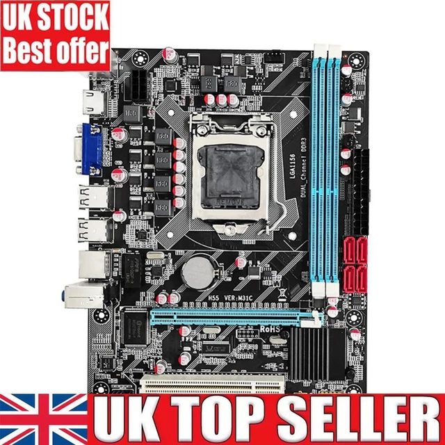 H55 COMPUTER MOTHERBOARD 16GB Memory Motherboard Set DDR3 RAM LGA 1156 ...