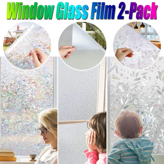 DIY PRIVACY FROSTED Glass Sticker Window Film Office Bathroom Static ...