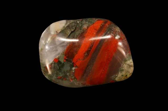 TUMBLED BLOOD STONE 1 1/4" Metaphysical Heart Chakra Healing Crystal ...