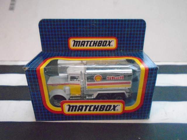 MATCHBOX MB 5 Peterbilt Tanker Truck SHELL 1987 BLUE BOX NEW FACTORY ...