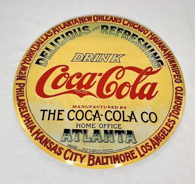 ROUND COCA COLA Keg Label Tin Metal Sign Drink Coke Nostalgic Atlanta ...