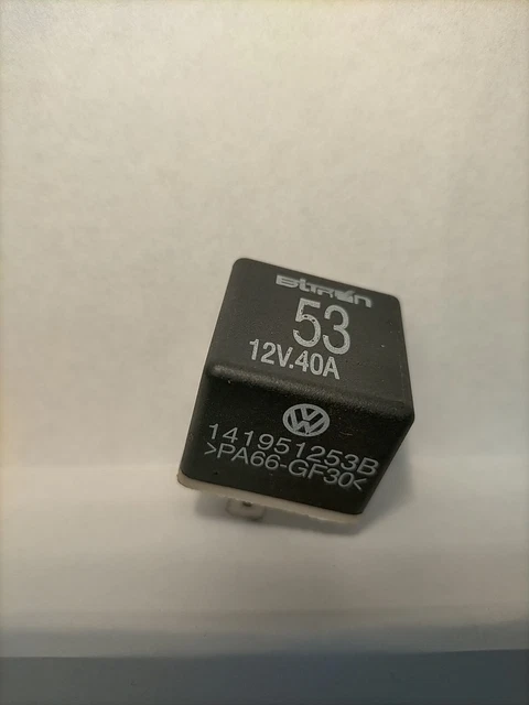 VW AUDI SEAT Skoda 4 PIN Black Relay (No: 53) 141951253B Bitron 12V 40A ...