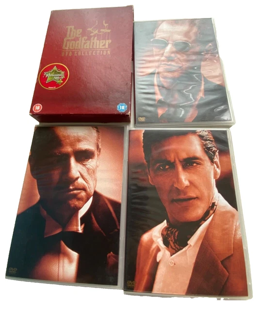 THE GODFATHER TRILOGY DVD Collection Boxed Set 4 Discs VGC 18 rating £6 ...