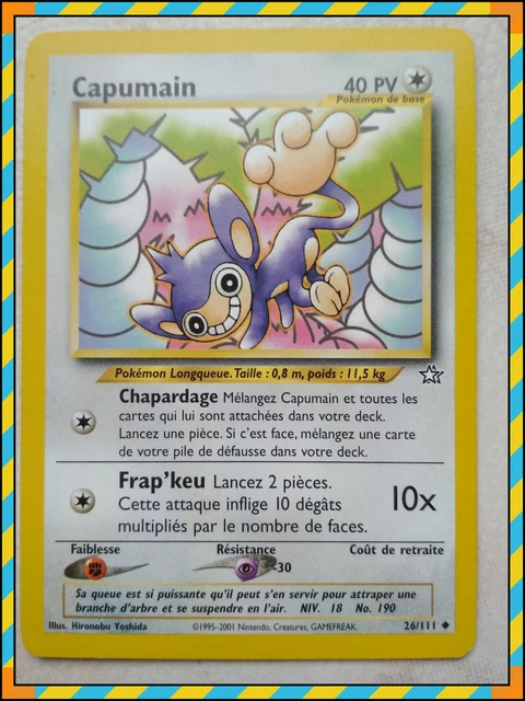 CARTE POKÉMON CAPUMAIN 2001 26/111 Neo Genesis Wizards of the Coast Rare NM EUR 12,90 - PicClick FR