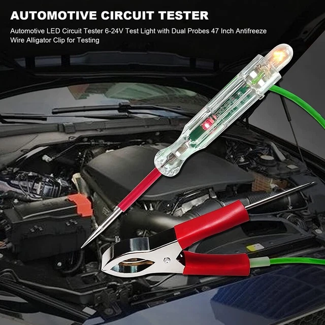 AUTOMOTIVE LED CIRCUIT Tester 6-24V Test Light with Dual Probes 47 ...