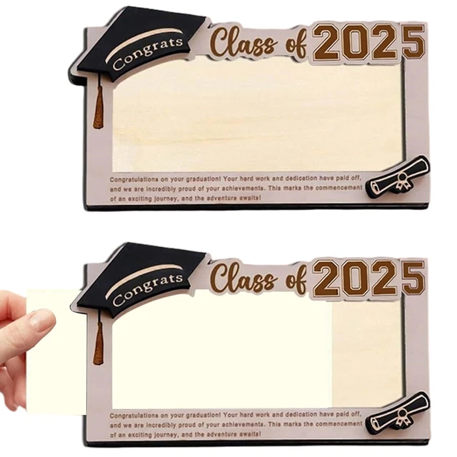 2025 GRADUATION MONEY Holder Wood Cash Holder Greeting Card Holder for ...