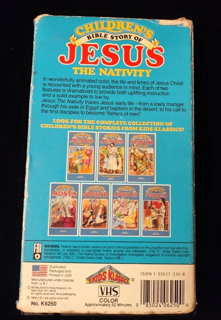 CHILDREN'S BIBLE STORY of JESUS The Nativity VHS Animated 1988 £1.73 ...