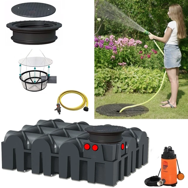 FLACHTANK KOMPLETTANLAGE ERDTANK Zisterne Regenwassertank 5000 L inkl ...