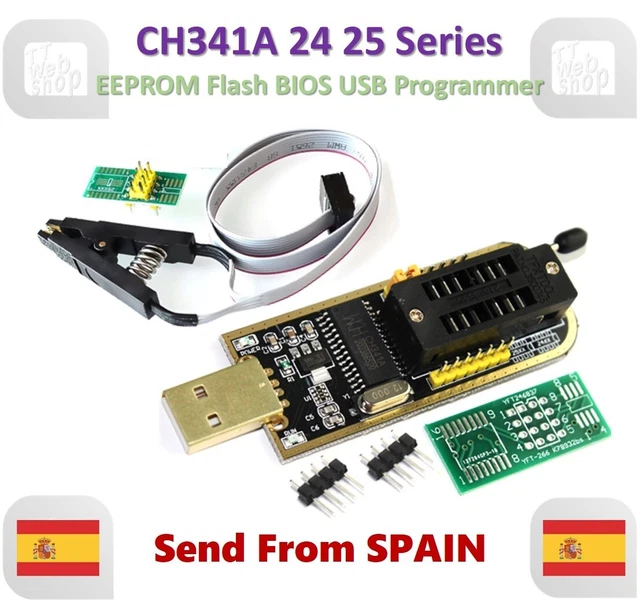 CH341A PROGRAMMER EEPROM Test-Clip Converter-Module Flash-Bios Eeprom ...