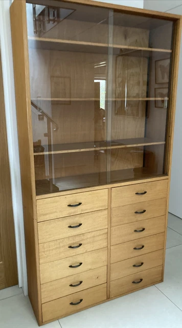VINTAGE MID CENTURY Shop Haberdashery Glazed Storage Unit With Drawers ...