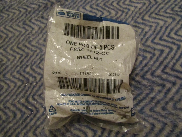 NOS FORD PARTE Número F85Z-1012-CC Rueda Tuerca Lote De 3 Nuevo ...