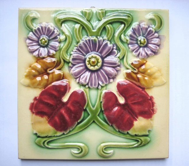 ORIG. JUGENDSTIL FLIESE Art Nouveau Tile Tegel Carreau Kachel Histor. Baustoffe EUR 49,00 ...