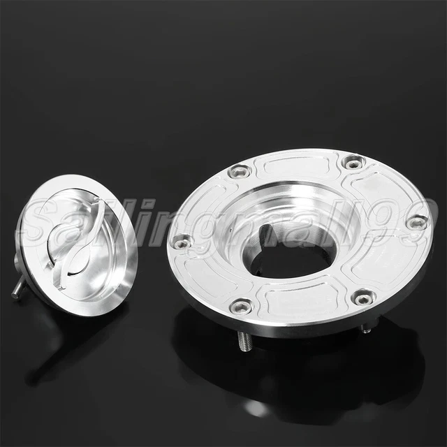 SILVER MOTORCYCLE KEYLESS CNC Fuel Gas Tank Cap For Triumph Street ...