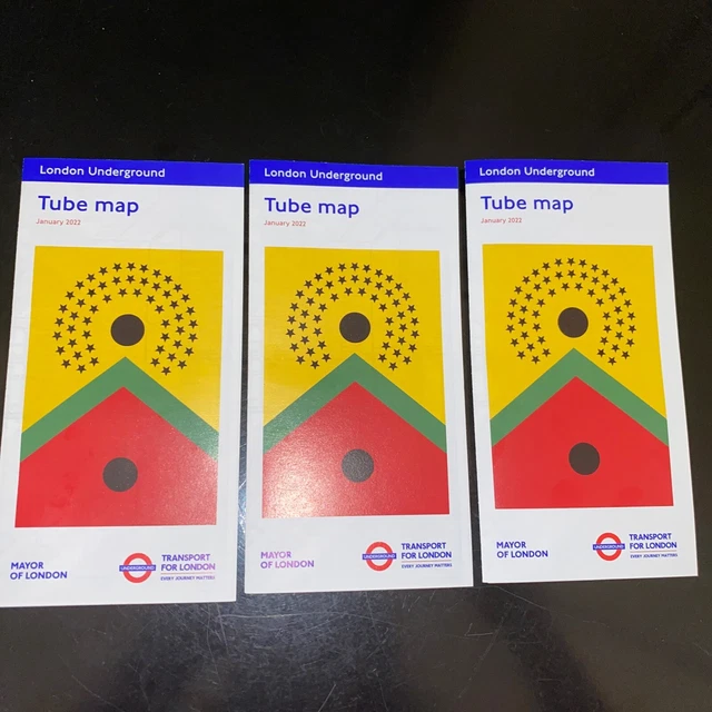 NEW 3-PACK JAN 2022 London Underground Tube Map with Northern Line Bank ...