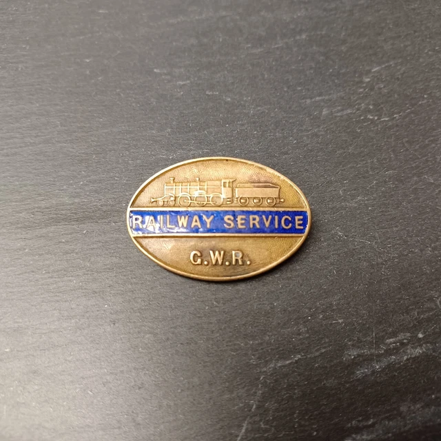 GWR RAILWAY SERVICE Vintage Pin Badge WW2 Exemption from Active Service ...