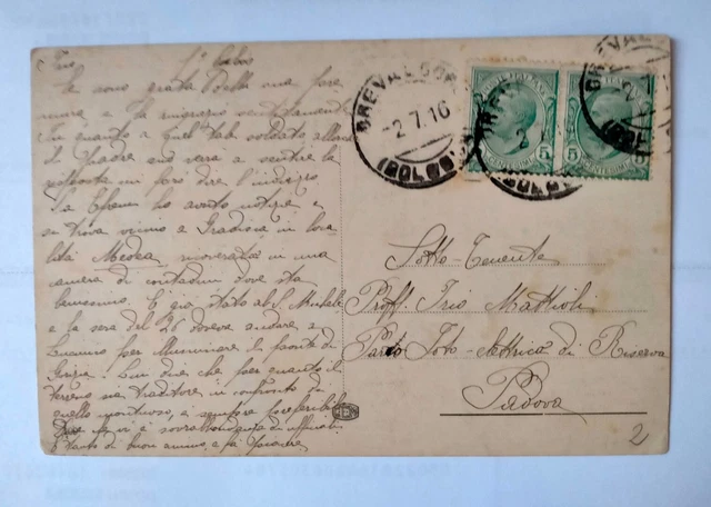 CARTOLINA SPEDITA A Militare-1' Guerra Mondiale- Viaggiata Nel 1916 EUR ...