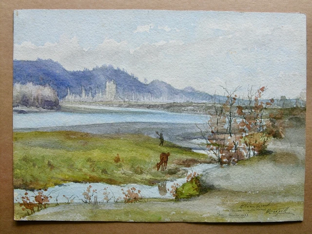 AQUARELLE PAR WILLIAM CARGILL (1864-1945) architecte Le Havre EUR 60,00 ...