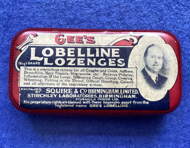 VINTAGE TIN - Gee’s Lobelline Lozenges, with Darwen chemist’s label £15 ...