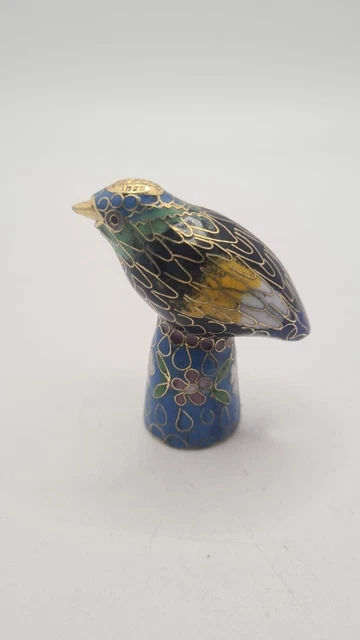 CLOISONNE DEKO DOSE, China, Fingerhut Vogel, Figur Handarbeit AA-34-2 5 ...