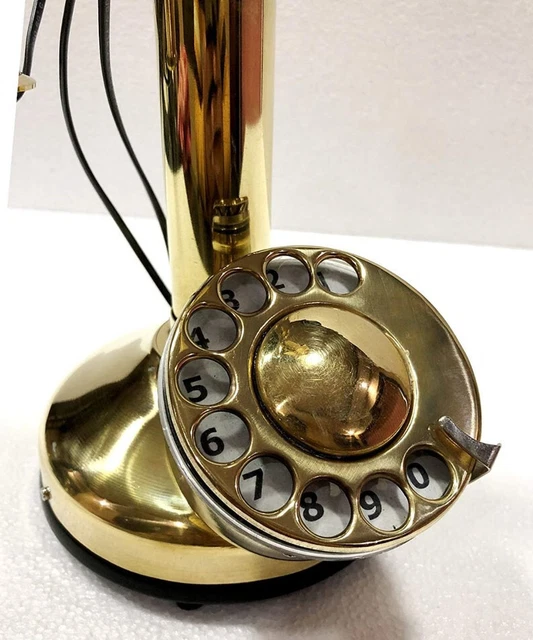 ANTIQUE VINTAGE LOOK New Rotary Dial Telephone Gold Brass American ...
