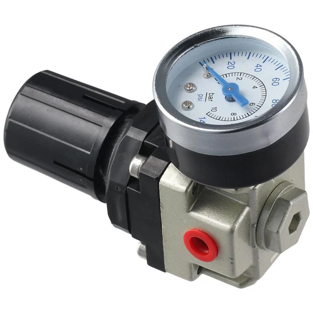 VÁLVULA REDUCTORA NEGRA 1/4 de pulgada compresor de aire válvula ajustable EUR 16,99 - PicClick ES