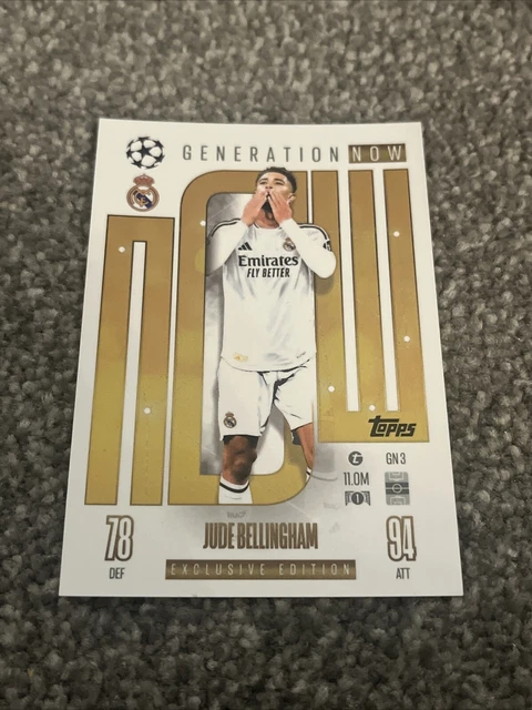 MATCH ATTAX 2024/25 Jude Bellingham Generation Now Football Card £0.99 ...