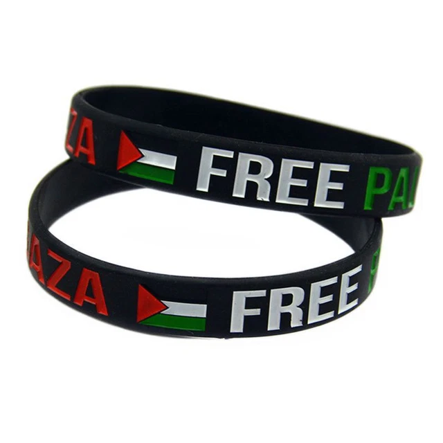 FREE PALESTINE SILICON Wrist Band Palestine Palestinian Flag Bracelet ...