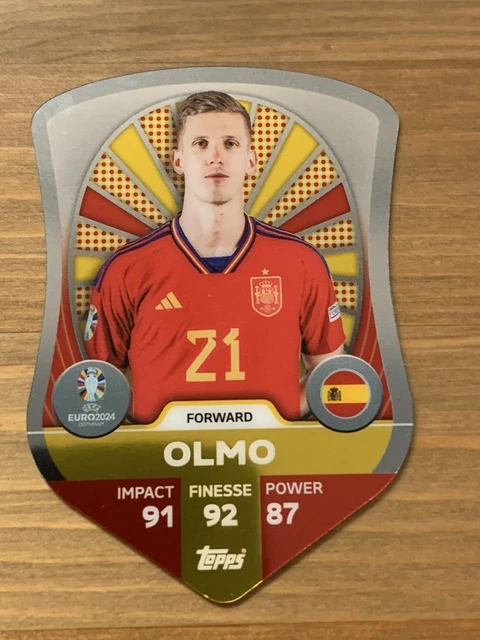TOPPS MATCH ATTAX Uefa Euro 2024 Dani Olmo Chrome Shield Card EUR 5,87 ...