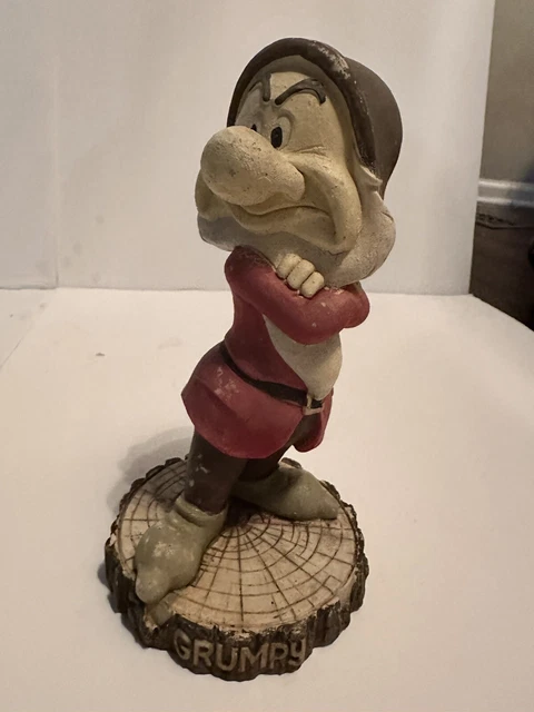 DISNEY SNOW WHITE and the Seven Dwarves Grumpy 10” Garden Gnome Statue ...