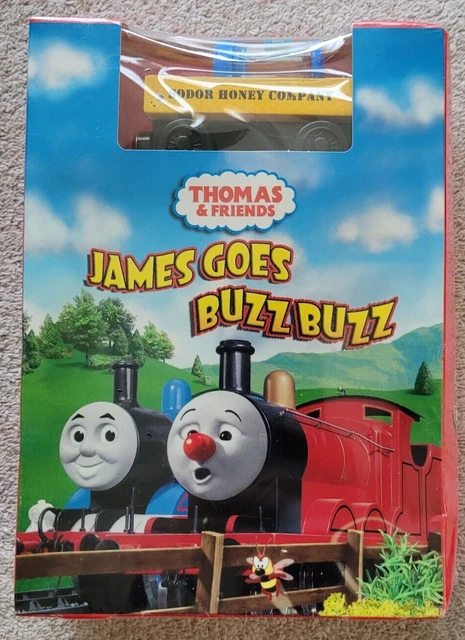 THOMAS & FRIENDS "James Goes Buzz Buzz" DVD set w/ bonus wooden train ...