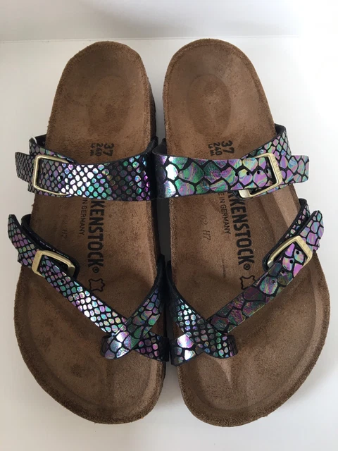 SANDALES BIRKENSTOCK MAYARI 1005045 pointure 39/L8-8,5 R noir serpent ...