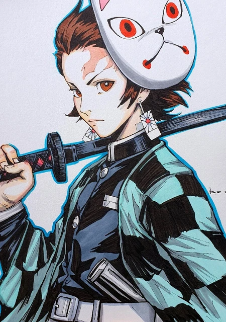 DEMON SLAYER,TANJIRO KAMADO ,fan art,drawing,markers,comics,manga ...