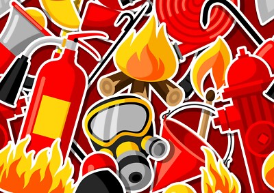 A4| CARTOON FIRE Safety Poster Size A4 Firefighter Fireman Poster Gift ...