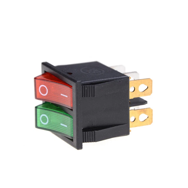 RED GREEN LIGHT 6Pins Double SPST On/Off Boat Switch 16A 250V AC 20A ...