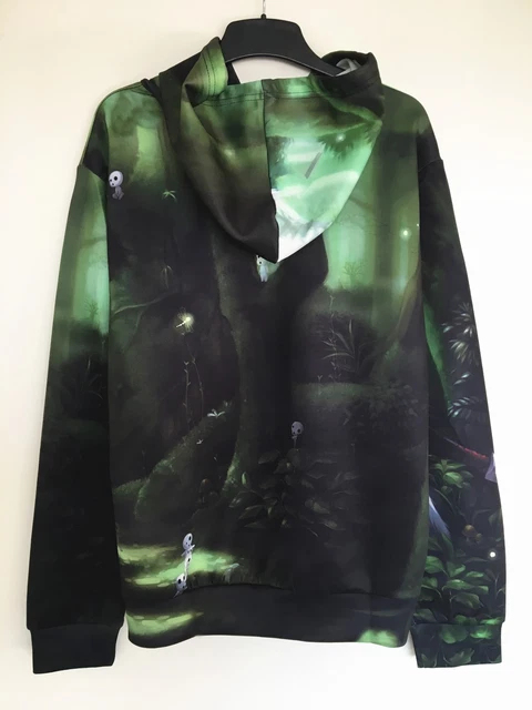 STUDIO GHIBLI PRINCESS Mononoke Wolf Galaxy Hoodie Jumper Jacket Top ...