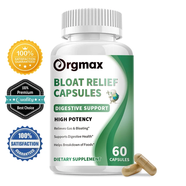 BLOAT RELIEF CAPSULES 60pcs,Support Digestive Health ,Relieves Gas ...