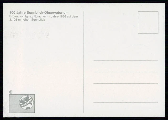 AUSTRIA MK 1986 SONNBLICK-OSSERVATORIO MAPPA MASSIMA MAXI CARD MC ic85 ...