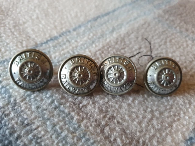 VINTAGE BRITISH RAILWAYS Uniform Buttons ~ by Gaunt of London X4 £10.00 ...