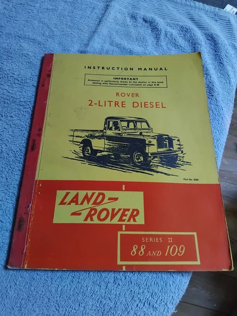 ORIGINAL 1958 LAND Rover Series II Diesel Owners Instruction Manual ...