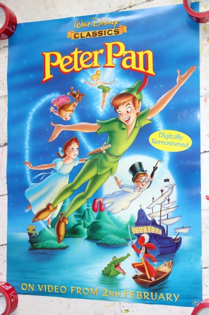PETER PAN - Walt Disney Original Promo Poster - Vintage Video Poster ...